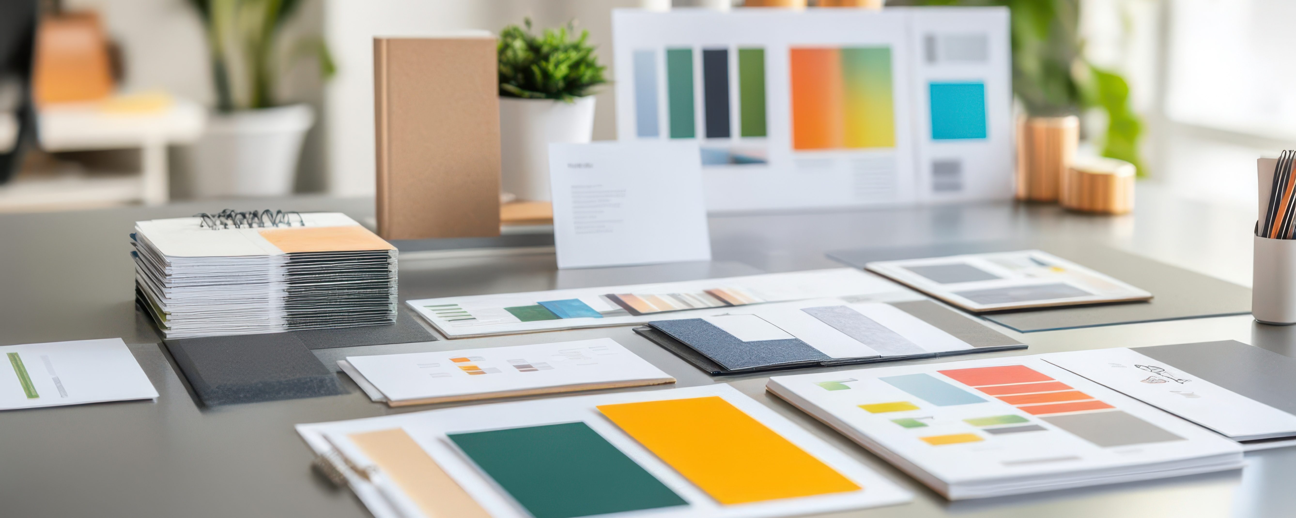 Arrangement of brand concept boards, product booklets, and strategy ...